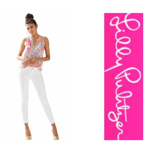 Lilly Pulitzer | Pants & Jumpsuits | Lilly Pulitzer Crisp White Skinny ...